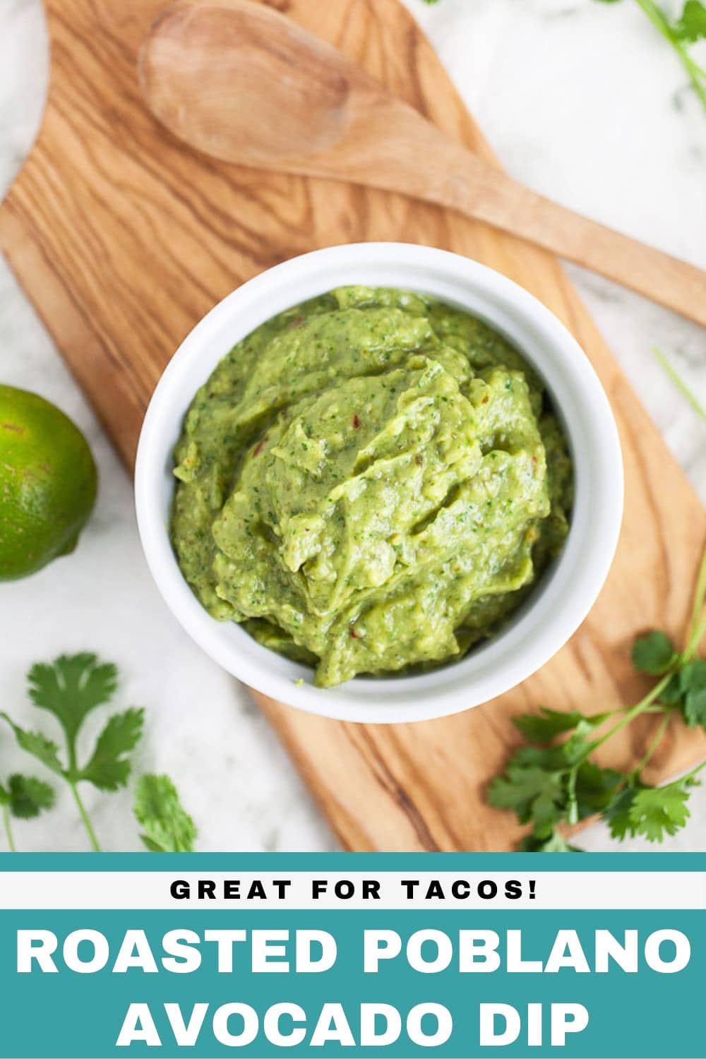 Poblano Avocado Sauce with Roasted Poblanos | The Rustic Foodie®