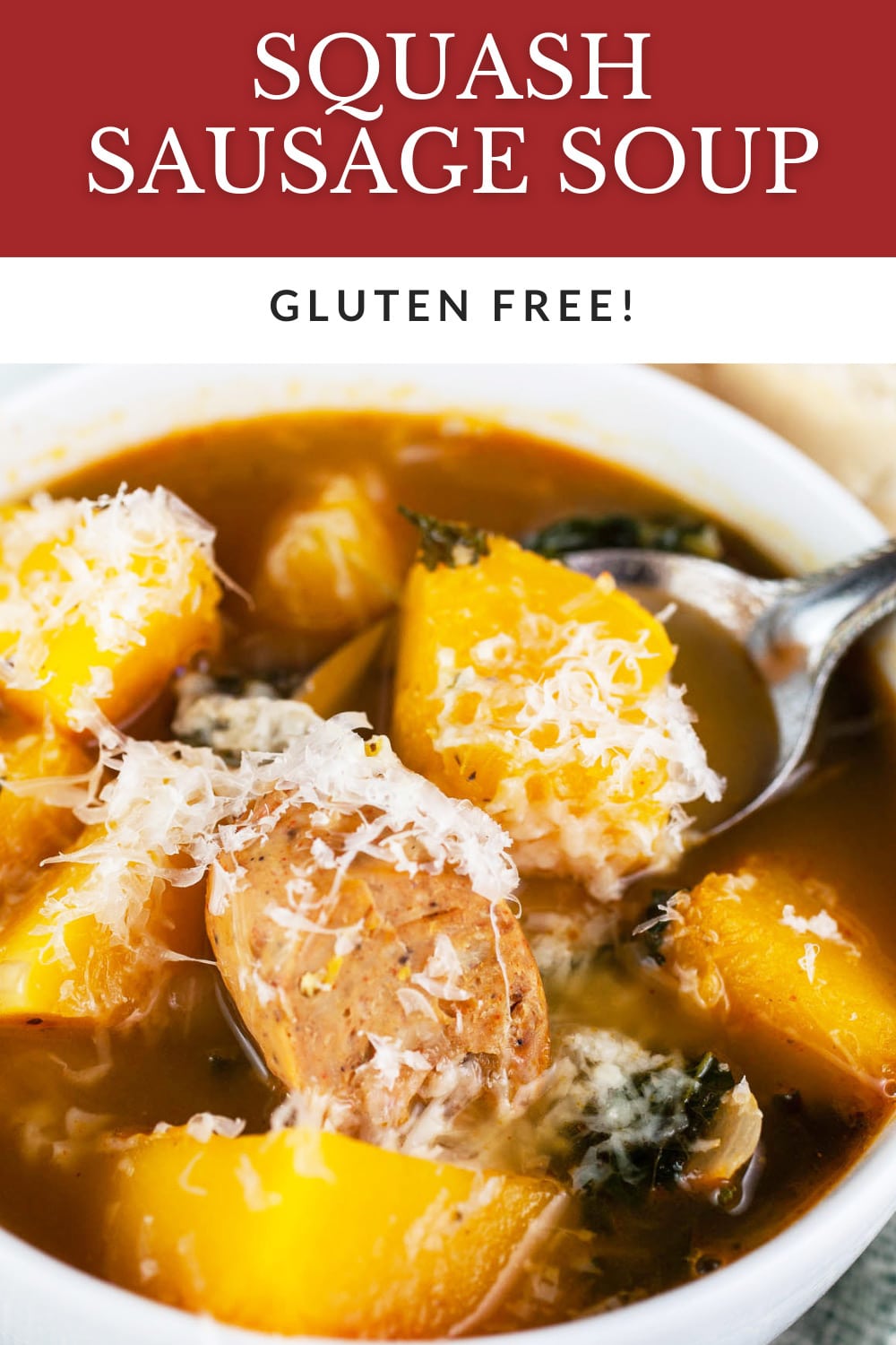 Chunky Butternut Squash Sausage Soup | The Rustic Foodie®