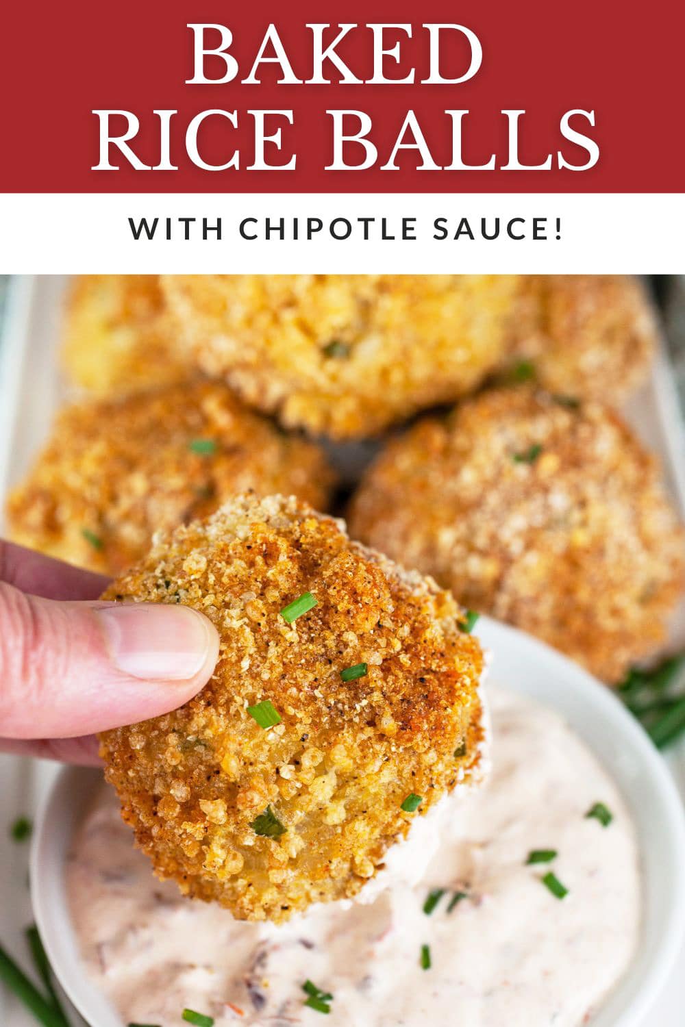 Baked Rice Balls with Chipotle Sour Cream | The Rustic Foodie®