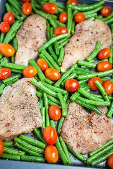 Sheet Pan Italian Chicken and Green Beans | The Rustic Foodie®