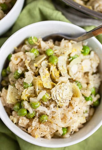 Lemon Risotto with Peas & Artichokes | The Rustic Foodie®