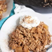 Gluten Free Cast Iron Apple Crisp Recipe | The Rustic Foodie®