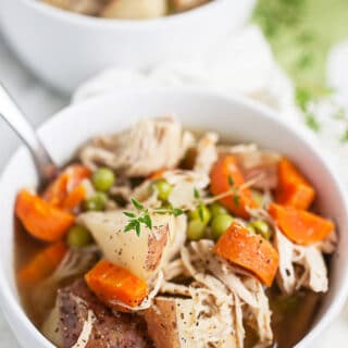 Healthy Slow Cooker Chicken Potato Soup Recipe | The Rustic Foodie