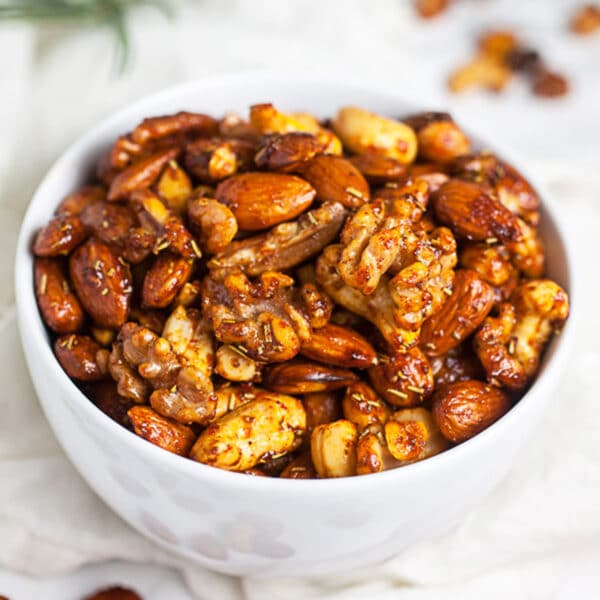 Roasted Mixed Nuts with Spiced Maple Glaze | The Rustic Foodie®