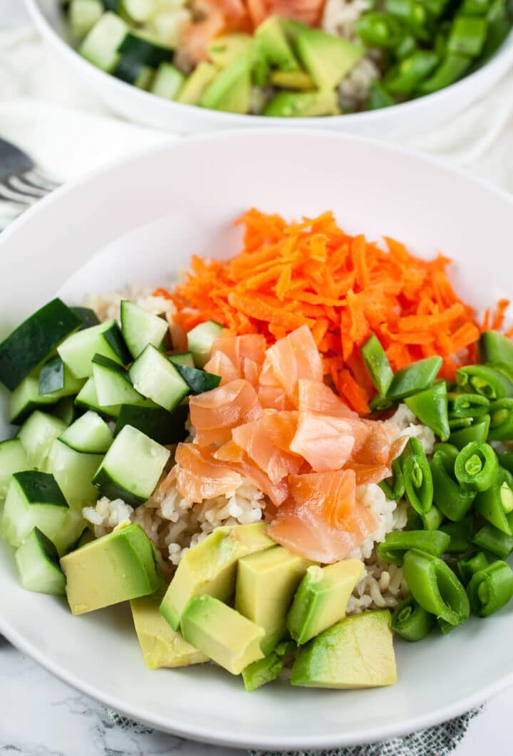 Smoked Salmon Rice Bowl with Spicy Mayo | The Rustic Foodie®