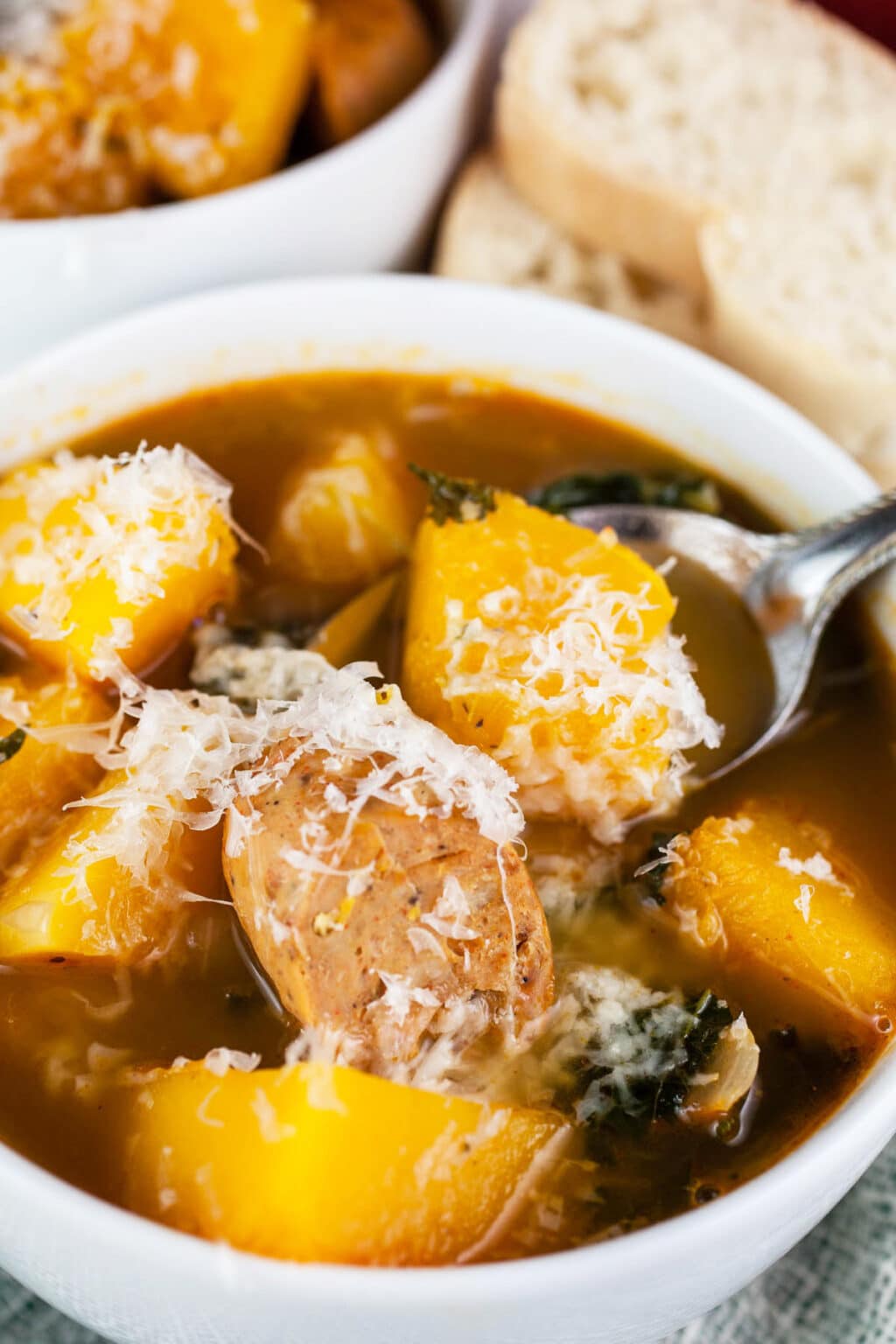 Chunky Butternut Squash Sausage Soup | The Rustic Foodie®