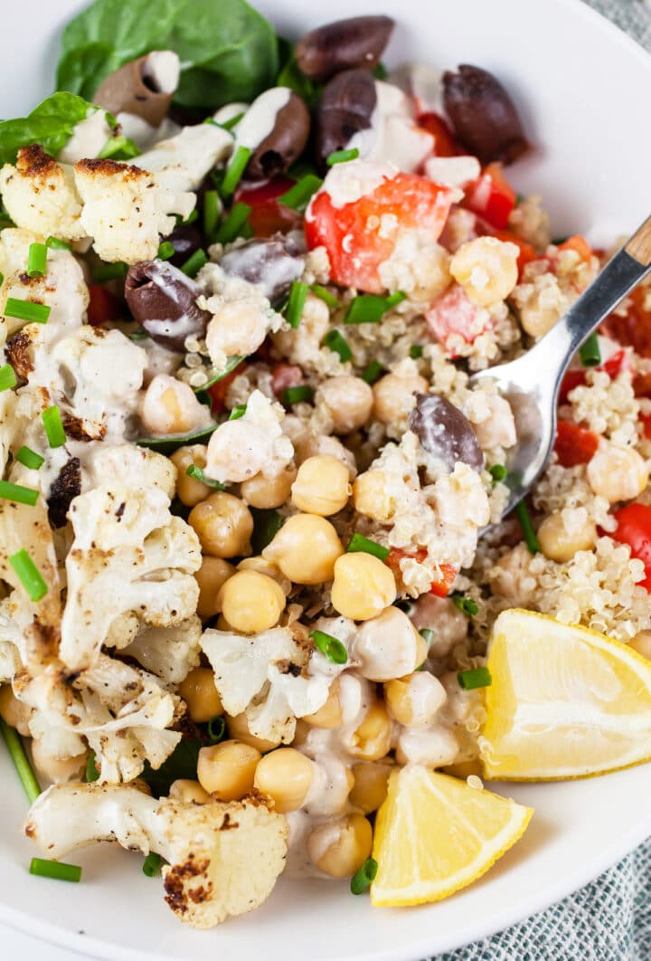 Mediterranean Chickpea Quinoa Bowl | The Rustic Foodie®
