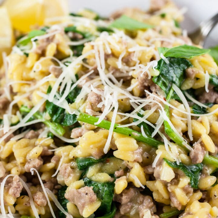 Ground Turkey Spinach Pasta | The Rustic Foodie®