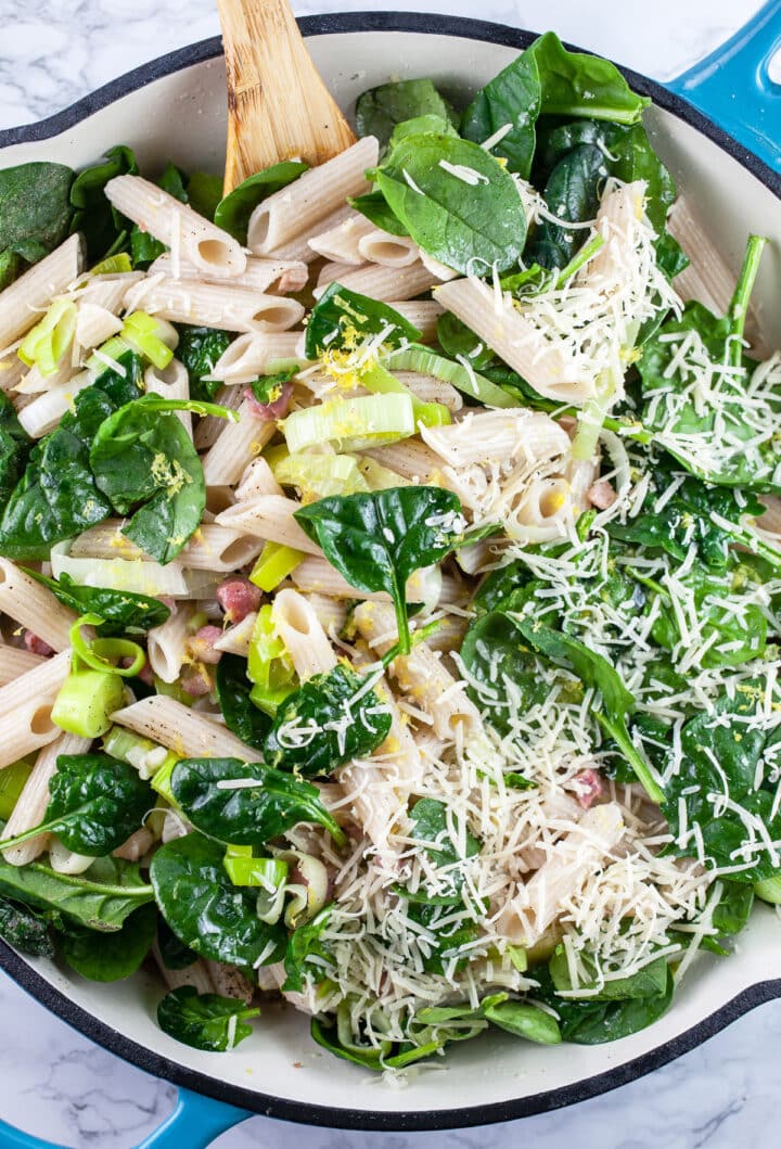 Leek Pancetta Pasta | The Rustic Foodie®