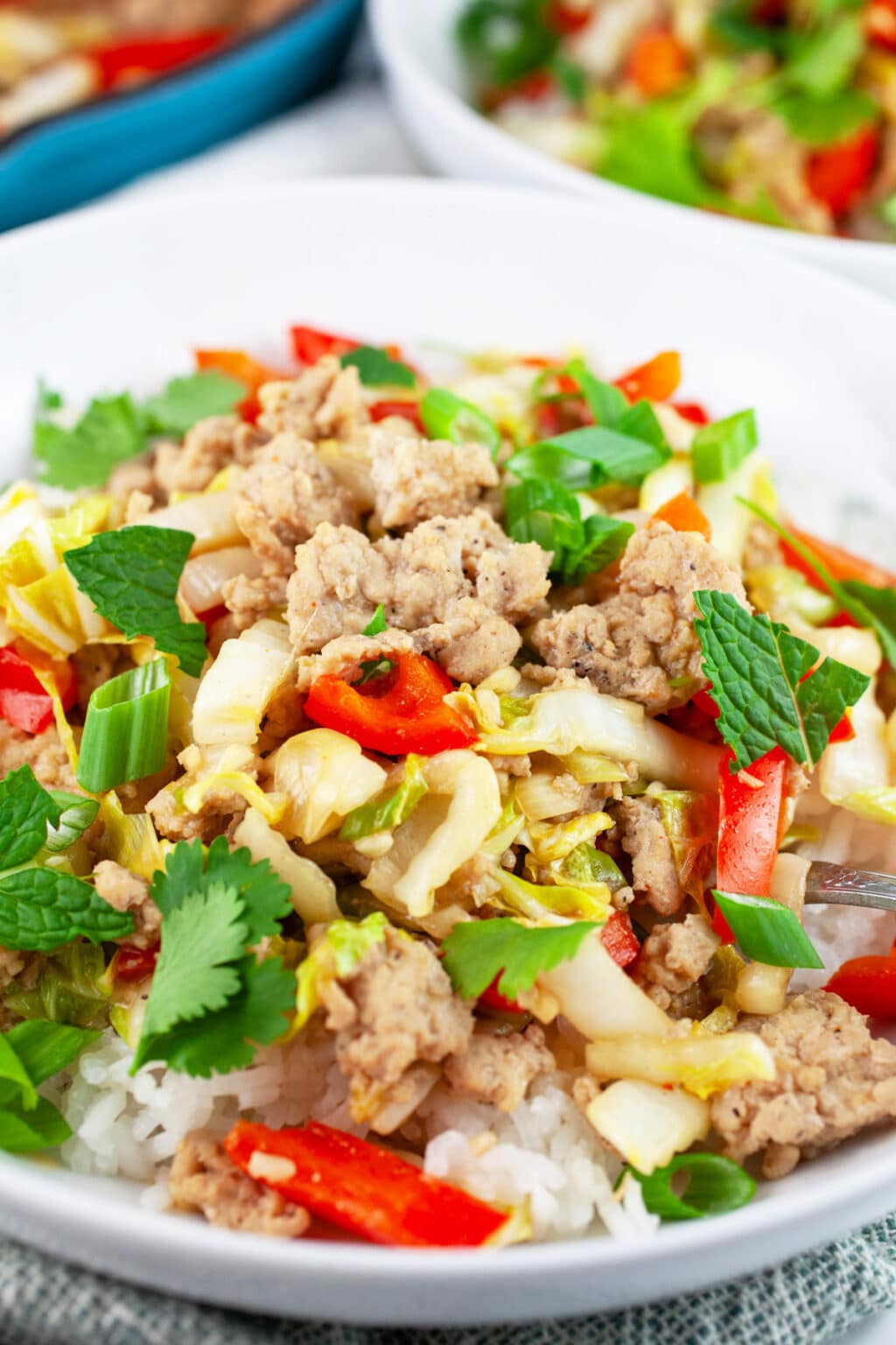 Ground Chicken Rice Bowl | The Rustic Foodie®